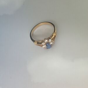 Merlite | Jewelry | Merlite Rare Blue Chalcedony White Zircon Ring ...